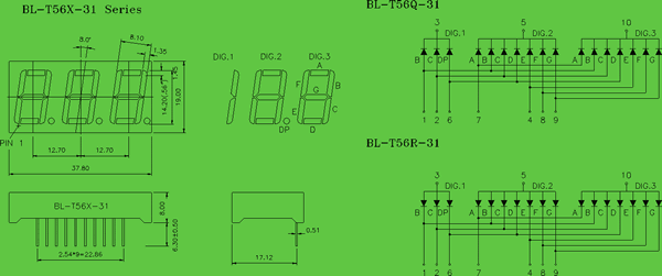 LED display seven segment 0.56 inch